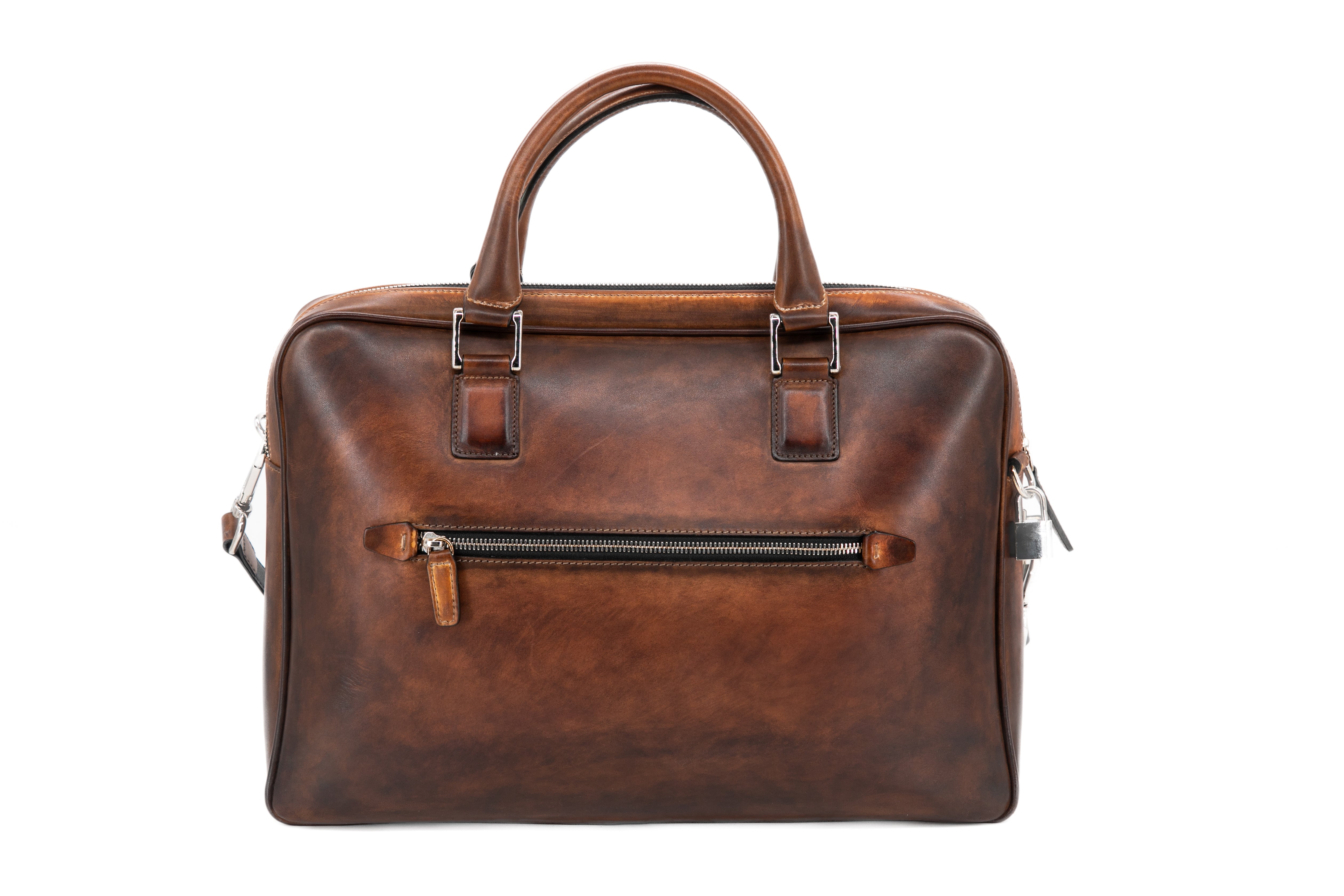 Leather Business Bag│ Cognac Patina - Made4Me