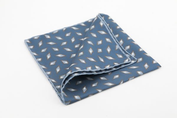 Pocket Square - Blue Diamonds Pattern - Made4Me