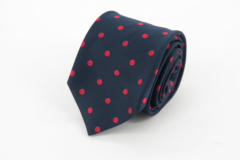 TIE - Navy with Red Dots - Made4Me